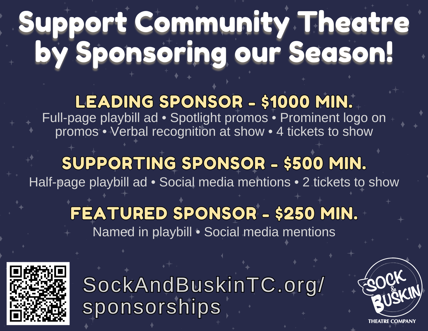 Sponsorships - Sock & Buskin Theatre Company